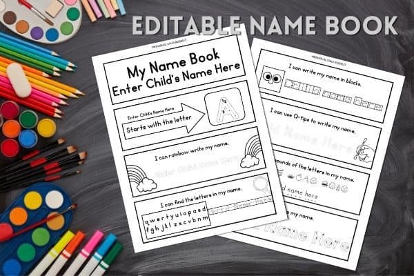 Editable Name Book for Kids: Name Recognition Activities – Garmur Design