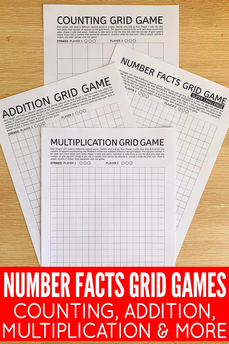 Number Facts Grid Game: Counting, Addition, Multiplication & More ...